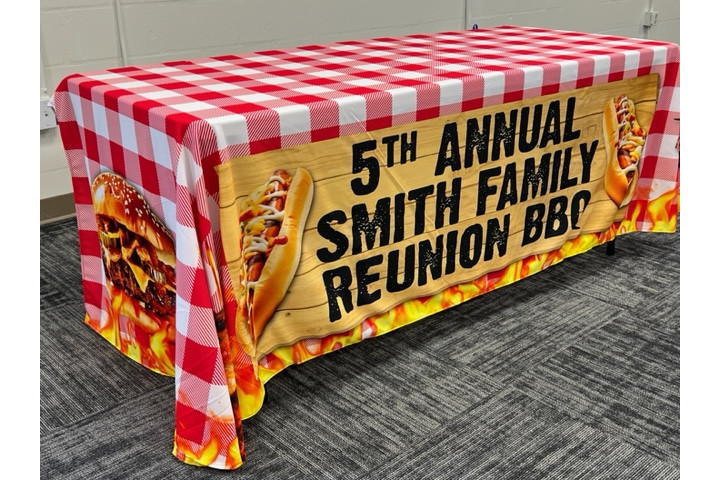 3-Sided Custom-Made Promotional Tablecloths | Advertising Tablecloths