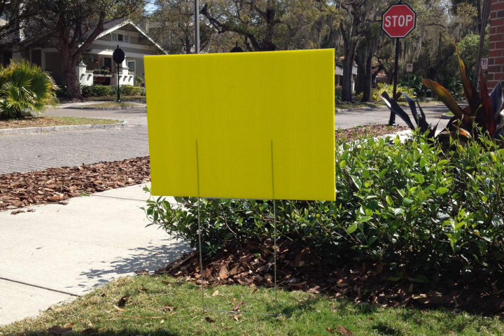4mm Blank Yellow Corrugated Plastic Bandit Signs