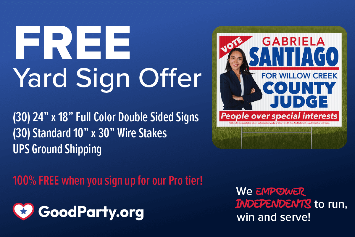 30 yard sign package with stakes and free shipping via UPS ground.